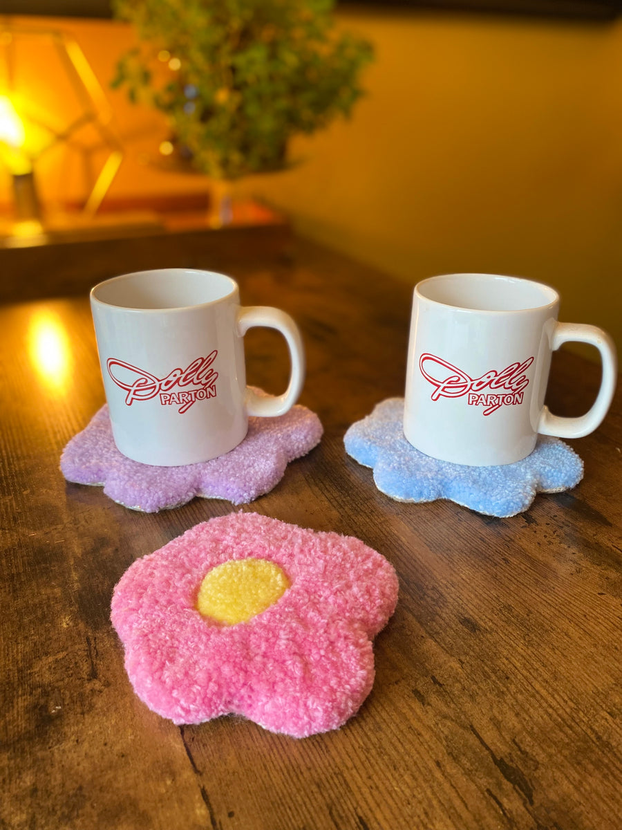 HAND TUFTED FLOWER COASTERS (PACK OF FOUR) – HAPPY HOUR